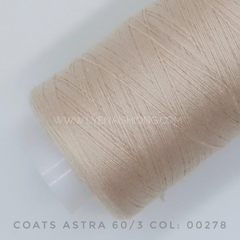 Coats Astra 60/3 Polyester-spun Thread 500Y - Lye Nai Shiong